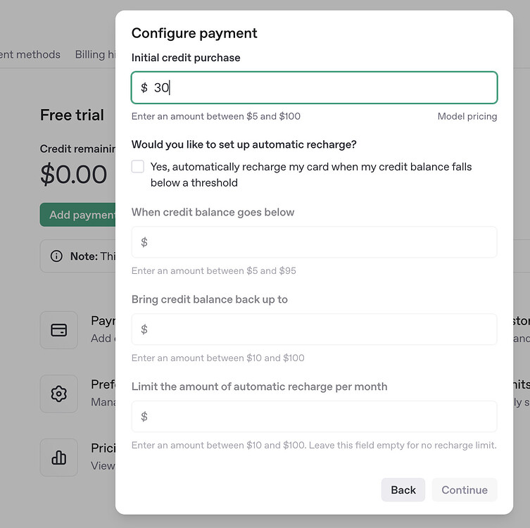 Unable to purchase API credit (Continue button does not work) - Bugs - OpenAI Developer Community