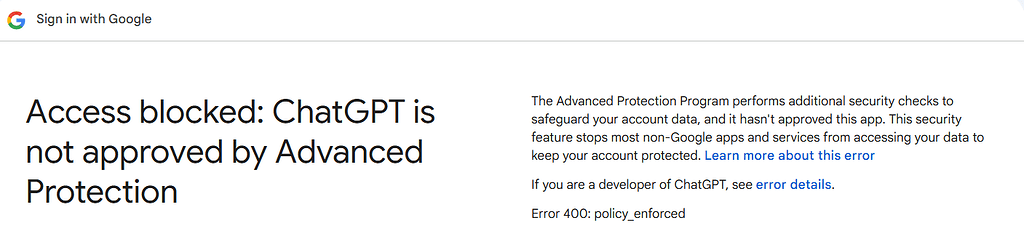 Google's Advanced Protection Program (Titan Key) and ChatGPT Connector with Agent - Bugs ...