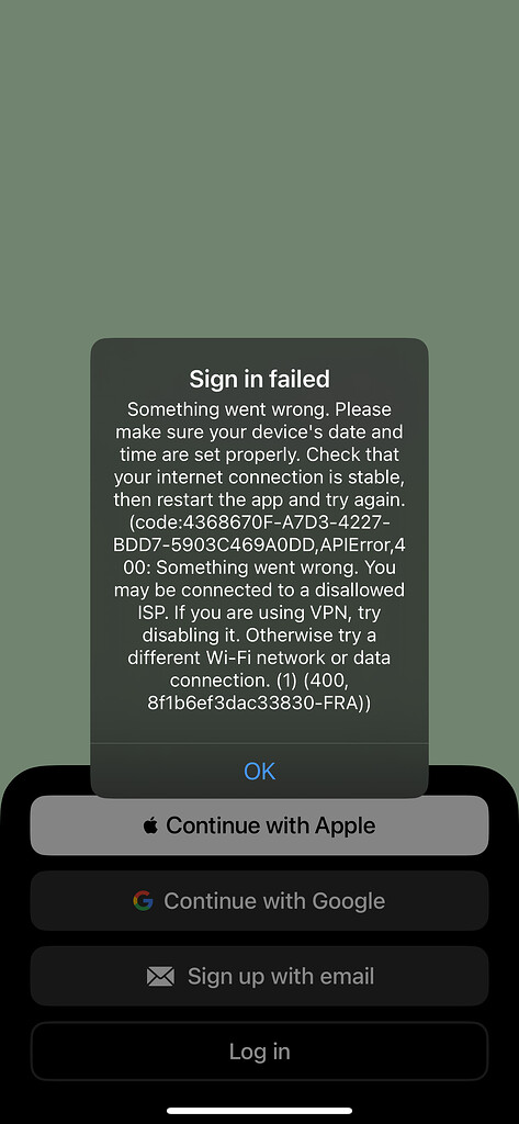 Sign in failed by iOS in China - ChatGPT - OpenAI Developer Community