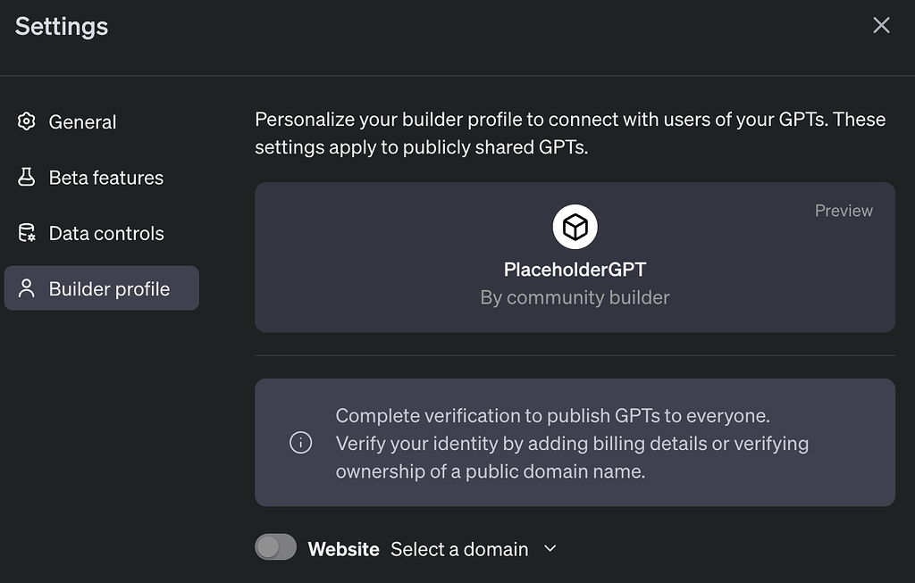 Unable to publish my custom GPT publicly - unable to verify billing details - Plugins / Actions ...