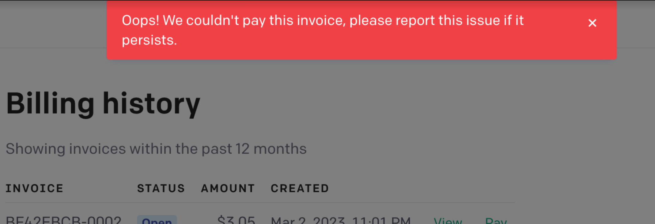 OpenAPI Payment Failure Inquiry - API - OpenAI Developer Community