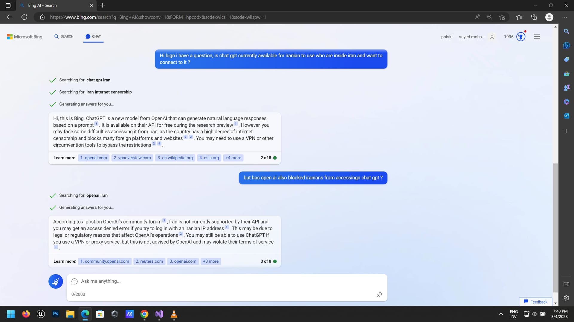 ChatGPT login Access denied (Iran Ip Address) - ChatGPT - OpenAI Developer Community
