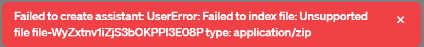 Cannot upload '.zip' files to new Assistant beta file uploads - Bugs - OpenAI Developer Community