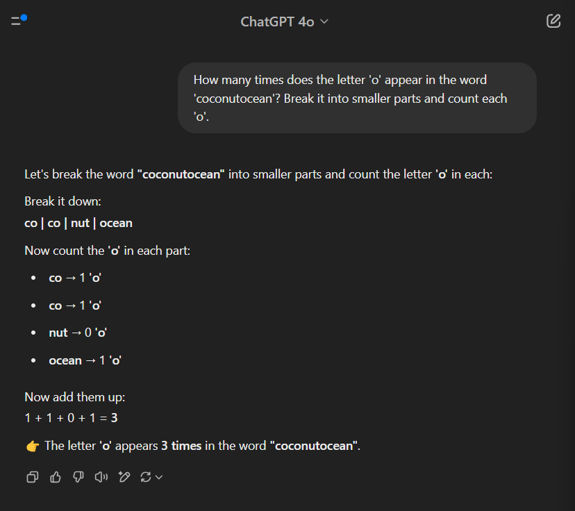 Incorrect count of 'r' characters in the word "strawberry“ - #32 by polepole - Use cases and ...