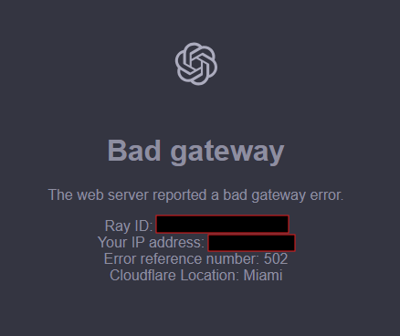 GPT Down on east coast NA? Gateway Error? - ChatGPT - OpenAI Developer Community