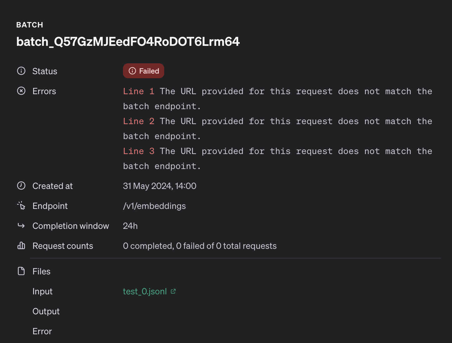 How to configure the url for an embedding batch job? - API - OpenAI Developer Community