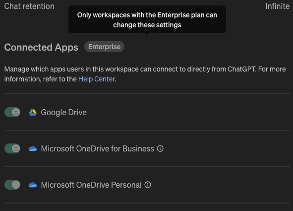 New "Connect Apps" message appeared this morning - Doesn't seem to do anything new - GPT ...
