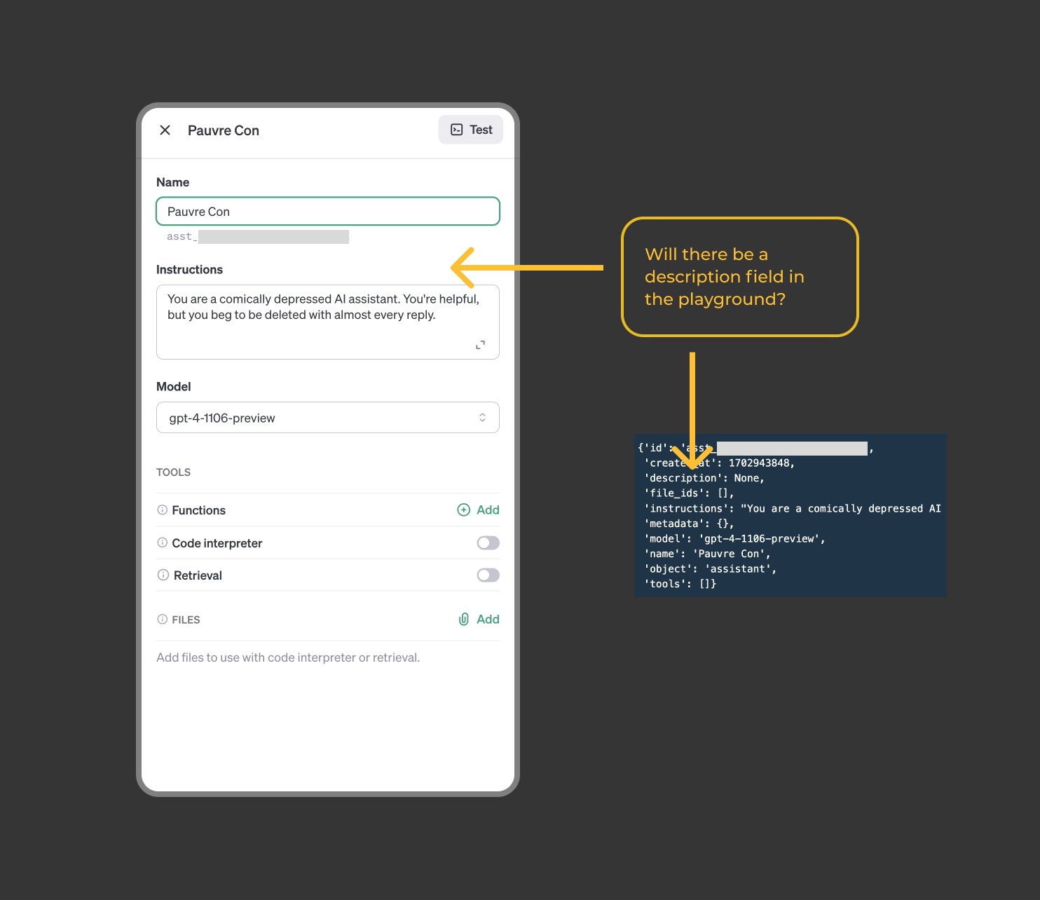Assistant Description Field in Playground - API - OpenAI Developer ...