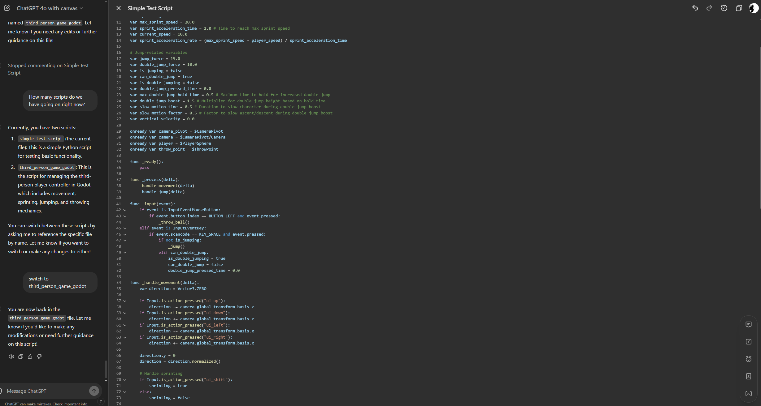 Feature Request: 4o with canvas to switch between canvasses in same instance - Feature requests ...