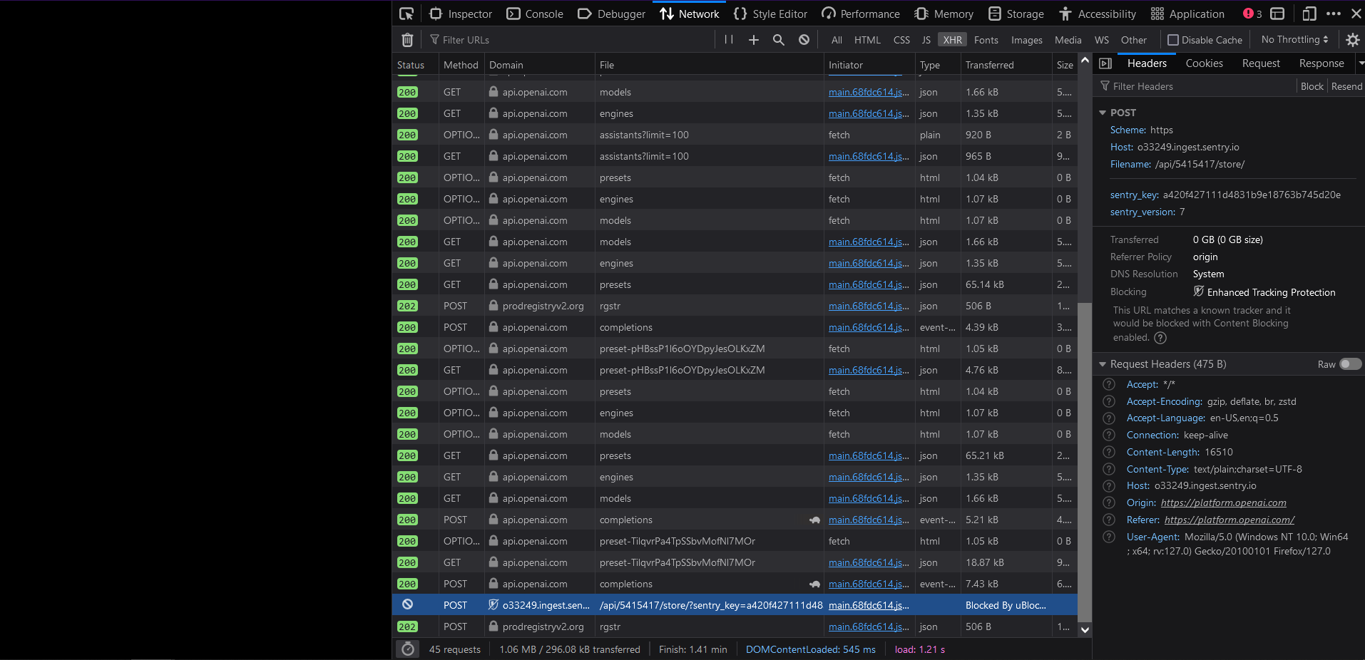 Sentry.io trackers for specific Playground Presets - Feedback - OpenAI Developer Community