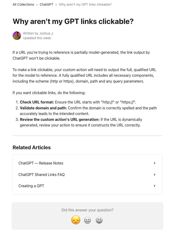Custom Gpt Bug Hyperlinks Not Clickable Page 3 Gpt Builders