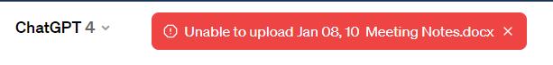 Anyone having a problem with uploading documents? - ChatGPT - OpenAI Developer Community