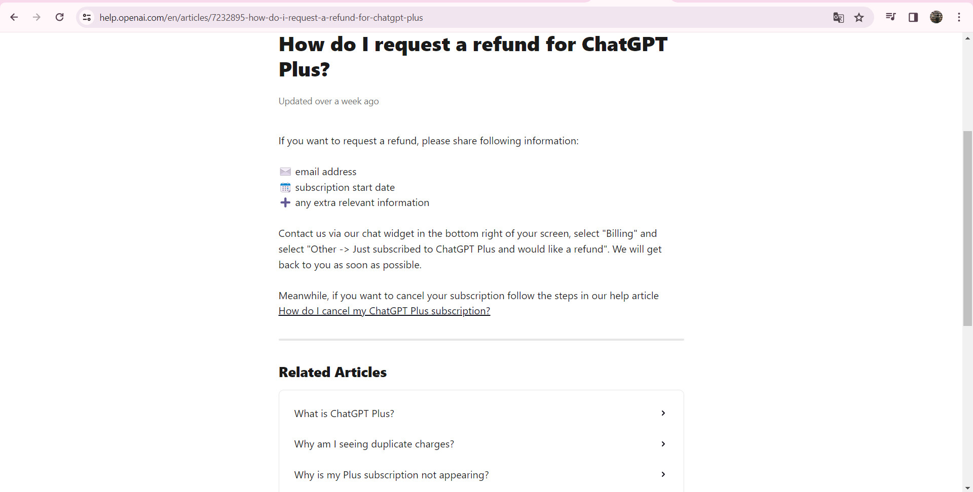 The chat widget does not appear so I cannot send a refund request ... The chat widget does not appear so I cannot send a refund request ...