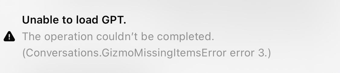 Unable to load gpt (Only custom GPTs) - Bugs - OpenAI Developer Community Unable to load gpt (Only custom GPTs) - Bugs - OpenAI Developer Community