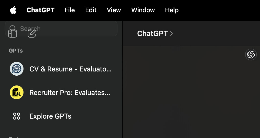 Macos app seems to have bug in side bar view - Bugs - OpenAI Developer Community