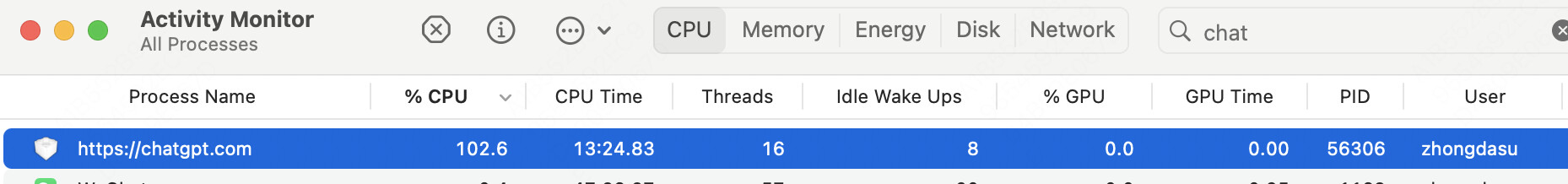 Chatgpt website using safari get stuck with CPU usage reaches 100% - Bugs - OpenAI Developer ...