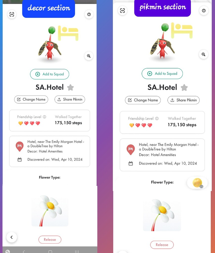 I wish we could feed our Pikmin in the decor section/window. - GENERAL QUESTIONS - Pikmin Bloom ...