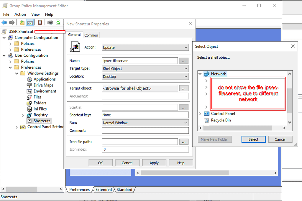 Create File Server Different Network Shortcut On Desktop Windows