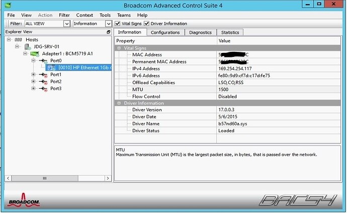 HP Proliant Gen 9 Broadcom NIC Teaming - Hardware & Infrastructure ...