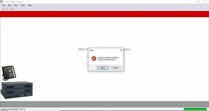 Network error - Failed to communicate with IP Office - Networking ...