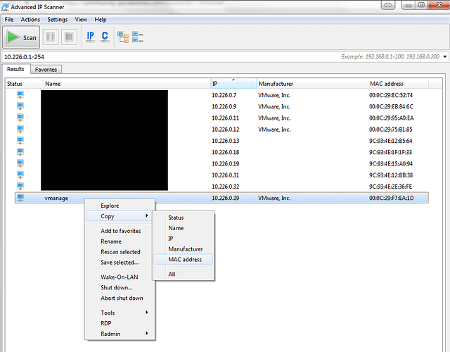 Advanced IP scanner MAC Address display - Networking - Spiceworks Community