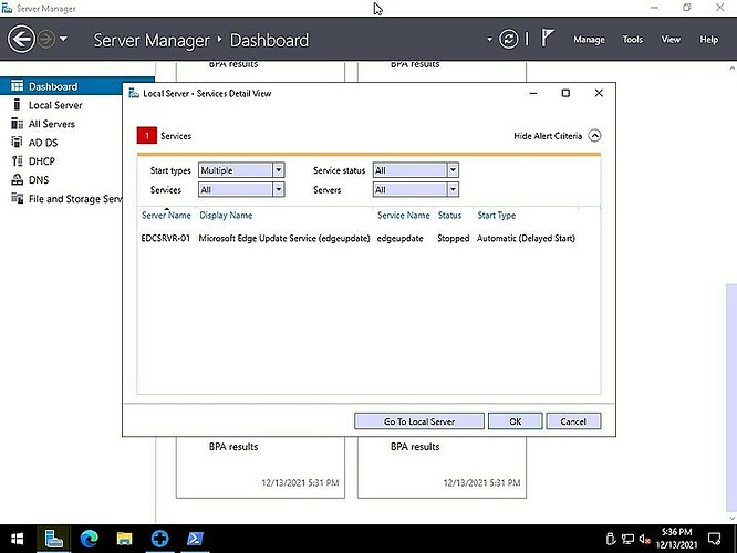 Microsoft Edge Update Service Windows Server 2022 - Hardware ...