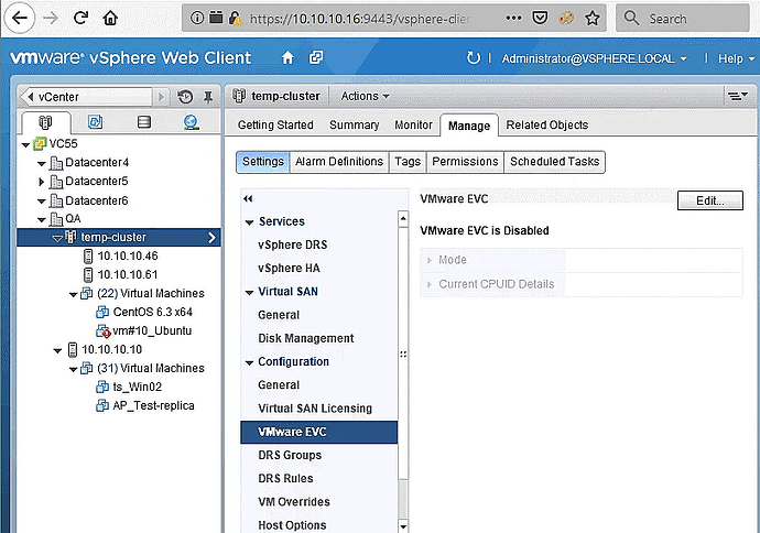 Using Vmware Evc Mode For Clusters In Vsphere Virtualization