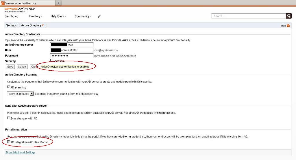Unable to log in to user portal with AD integration. - Spiceworks ...