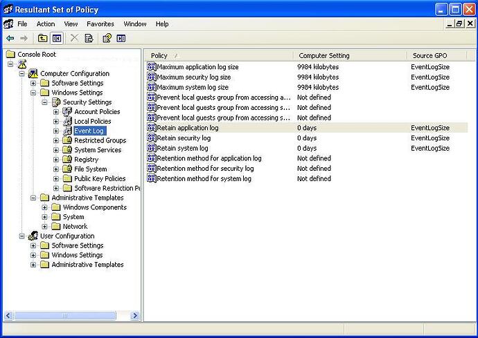 Set Event Log Size using GPO - Software - Spiceworks Community
