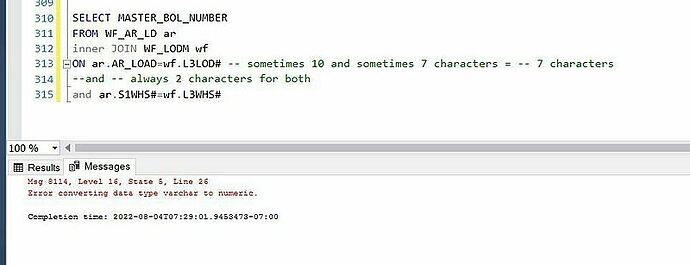 Error Converting Data Type Varchar To Numeric Issue Databases Spiceworks Community