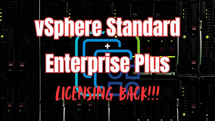 Welcome back vSphere Enterprise Plus - Virtualization - Spiceworks Community