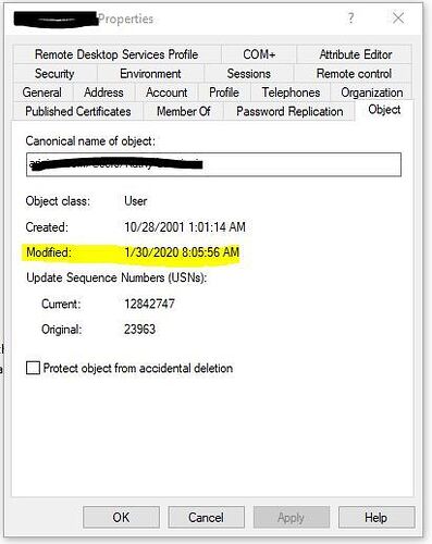 Object Tab in AD User Properties - Modified? - Software & Applications - Spiceworks Community