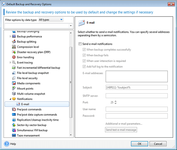 How to setup email notification in Acronis Backup & Recovery - Storage ...