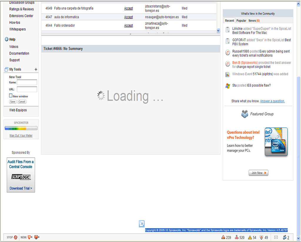 Tickets Loading Spiceworks Support Spiceworks Community