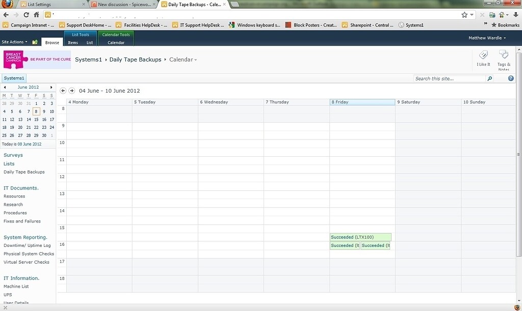 Sharepoint Calendar Help - Software - Spiceworks Community