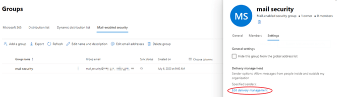 mail enabled security group to receive emails from specific external email - Software ...