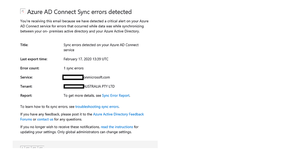 Azure Ad Connect Sync Errors Detected Cloud Computing And Saas