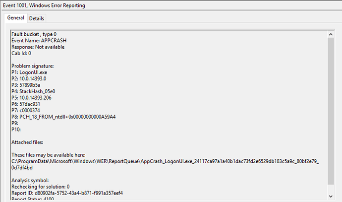 LogonUI.exe error on each login - Windows 10 - Windows - Spiceworks ...