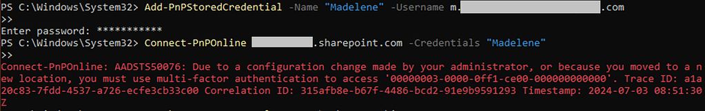 Unable to login with 2MFA to use PnP PowerShell - Programming & Development - Spiceworks Community
