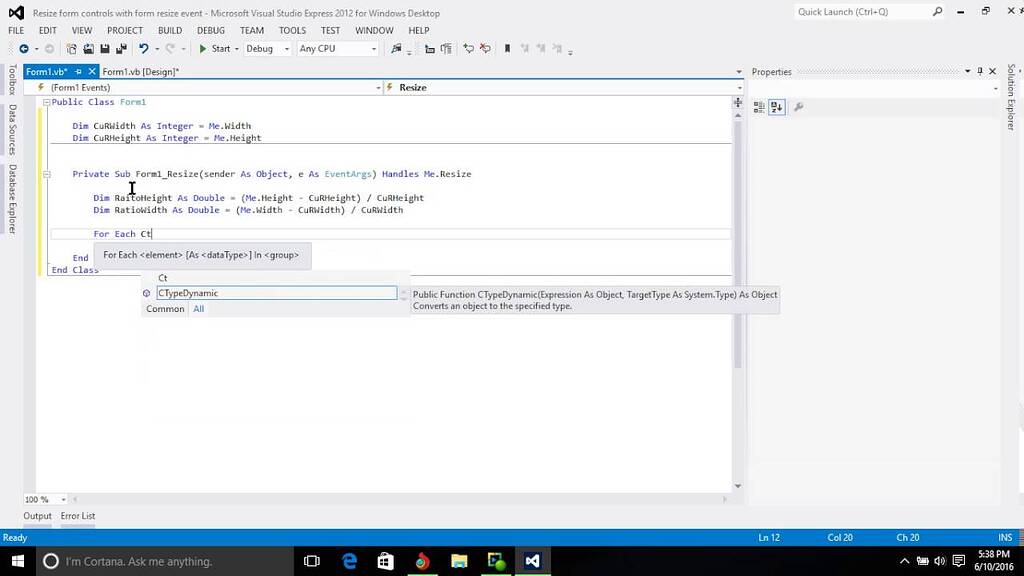 Resizing Controls of form with Form resize - Programming & Development - Spiceworks Community
