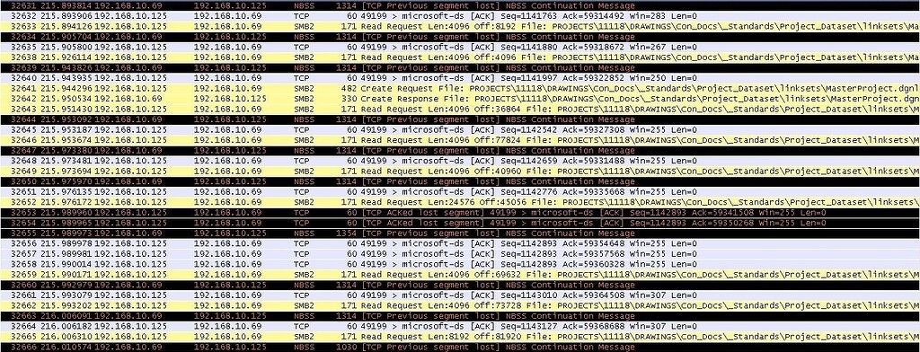 wireshark - TCP previous segment lost error - Networking - Spiceworks Community