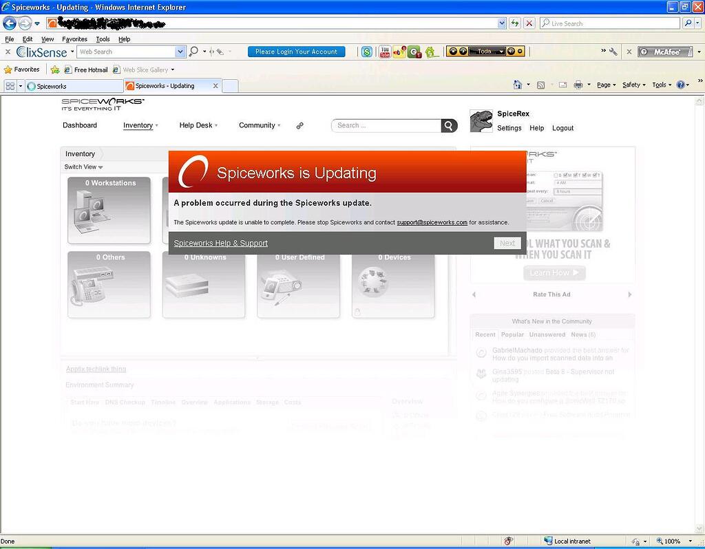Unable to open spiceworks - Spiceworks Support - Spiceworks Community