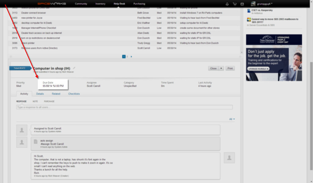 Help Desk V2 Ticket Due Time issue - Spiceworks Support - Spiceworks ...
