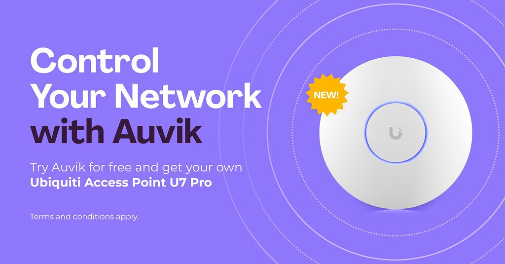 Get Your Own Ubiquiti Access Point U7 Pro 🙌 Try Auvik For Free - Auvik - Spiceworks Community