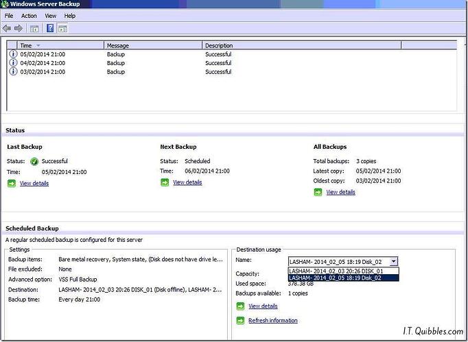 Windows Backup to multiple disks - Storage & SAN - Spiceworks Community
