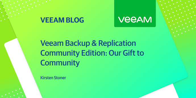 Veeam Community Edition - More Detail Explained... - Storage & SAN - Spiceworks Community