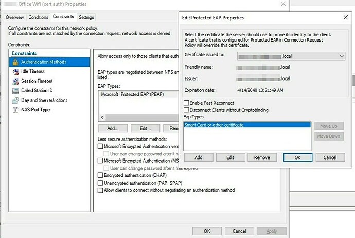 Attempting to configure EAP-TLS authentication - autoconfig error ... Attempting to configure EAP-TLS authentication - autoconfig error ...