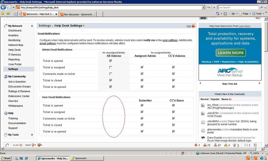 End User Notifications - Spiceworks Support - Spiceworks Community