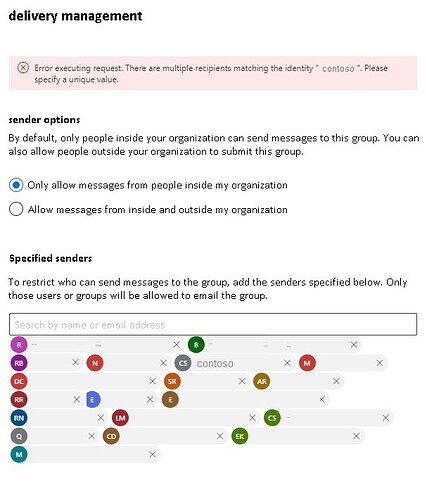 Error Adding Specified Sender To Dynamic Distribution List Collaboration Spiceworks Community