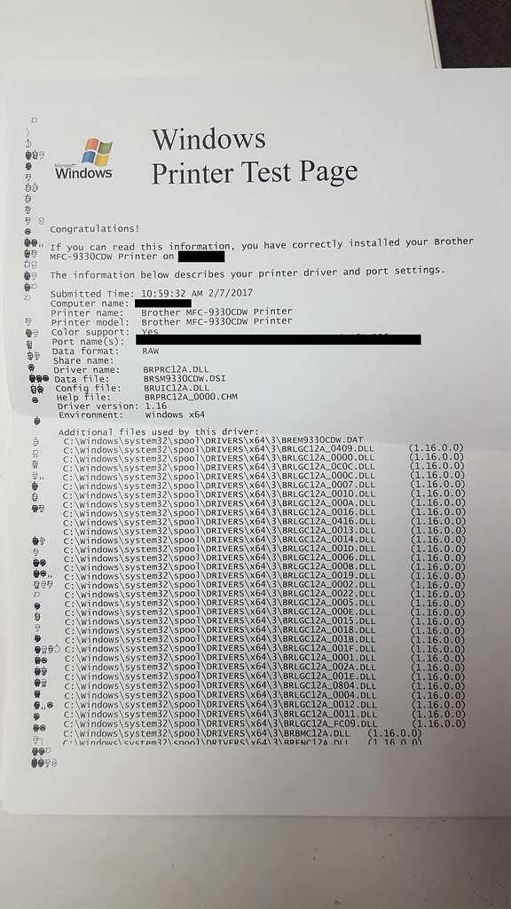 Network Printer Randomly started printing garbled text on side of page ...